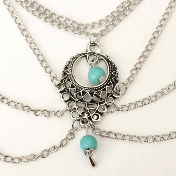 Jewelry | Two Boho Silver Turquoise Foot Chains | Poshmark